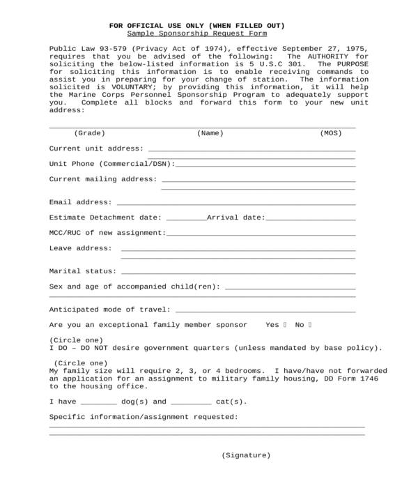 FREE 6+ Sponsorship Request Forms in PDF | MS Word