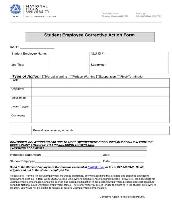 FREE 10+ Employee Corrective Action Forms in PDF | MS Word