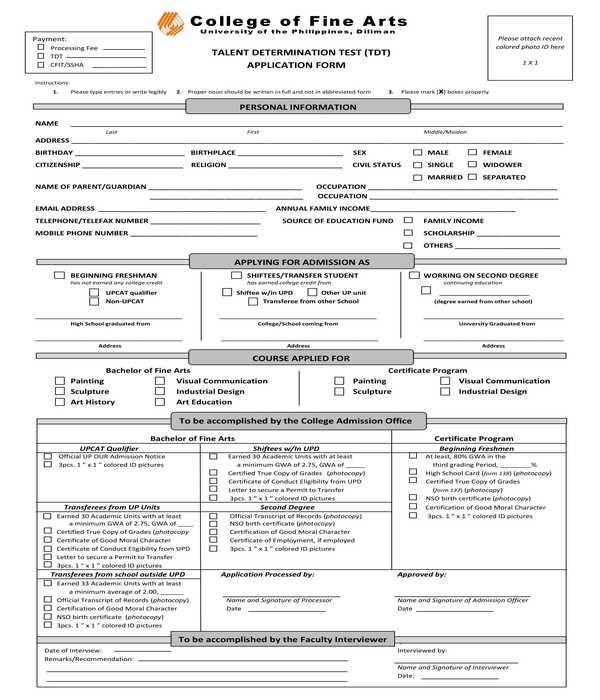 FREE 6+ Talent Application Forms in PDF | MS Word