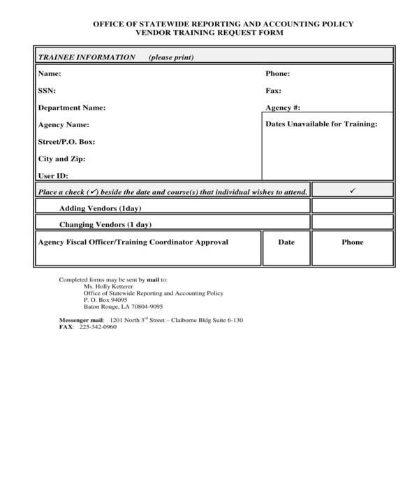 FREE 11+ Training Request Forms in PDF | MS Word | Excel