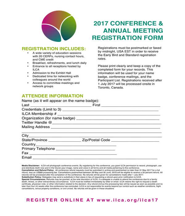FREE 11+ Conference Registration Forms in PDF | MS Word | Excel