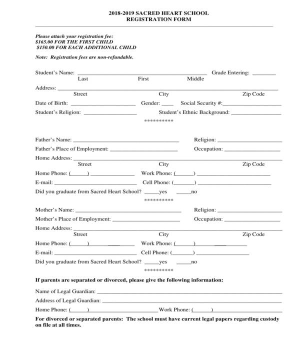 FREE 7+ School Registration Forms in PDF | MS Word | XLS