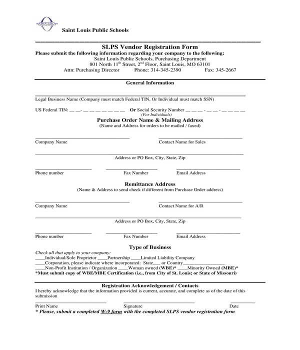 FREE 10+ Vendor Registration Form Samples, PDF, MS Word, Google Docs, Excel