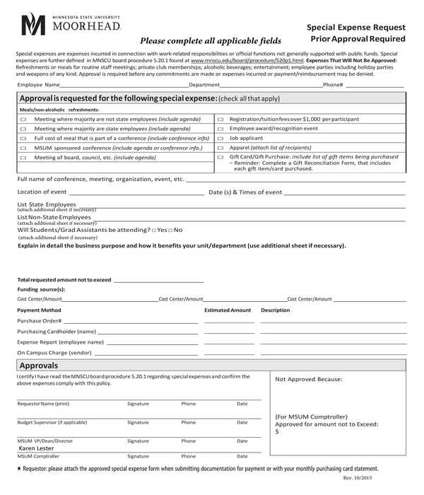 FREE 10+ Expense Request Forms in PDF | MS Word | Excel