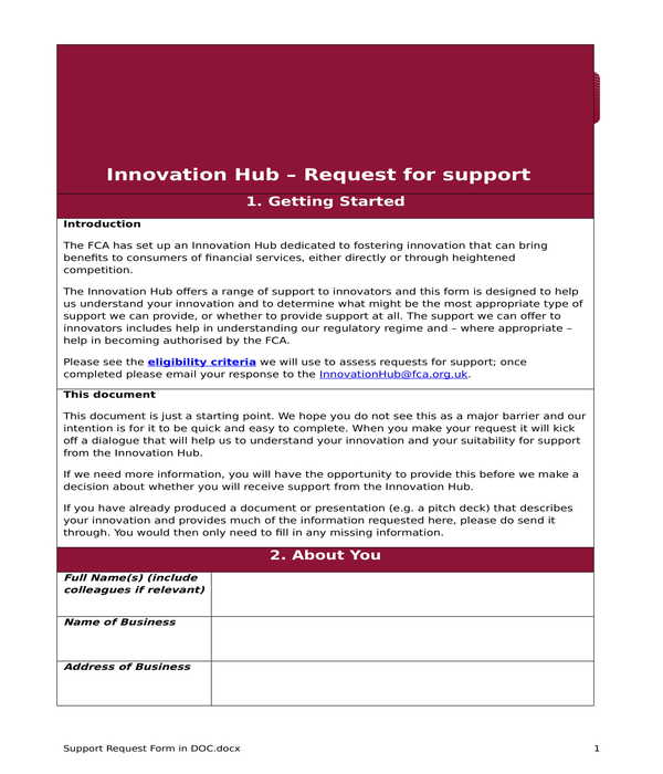 FREE 8+ Support Request Forms in PDF | MS Word