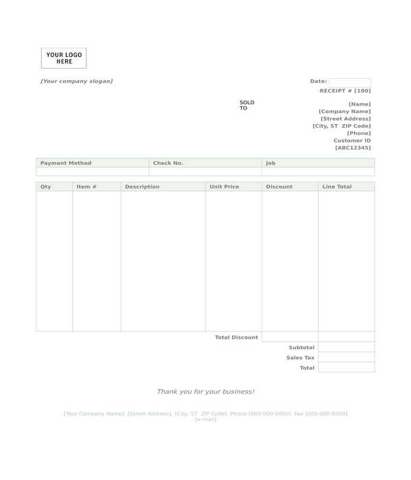 FREE 8+ Business Receipt Forms in PDF | MS Word | Excel