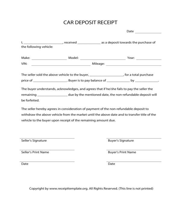 FREE 11+ Car Receipt Form Samples, PDF, MS Word, Google Docs