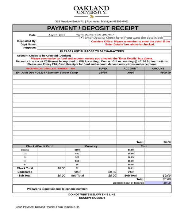 FREE 5+ Cash Payment Receipt Forms in PDF | MS Word | Excel