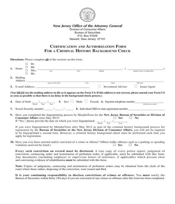 FREE 10+ Background Check Authorization Forms in PDF | MS Word