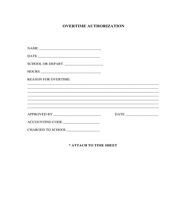 FREE 14+ Overtime Authorization Form Samples, PDF, MS Word, Google Docs ...