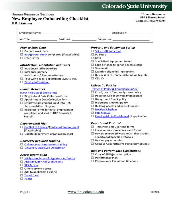 FREE 7+ Employee Onboarding Checklist Forms in PDF | MS Word | Excel