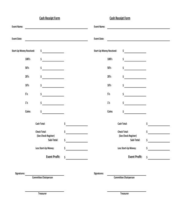 FREE 9+ Event Receipt Forms in PDF