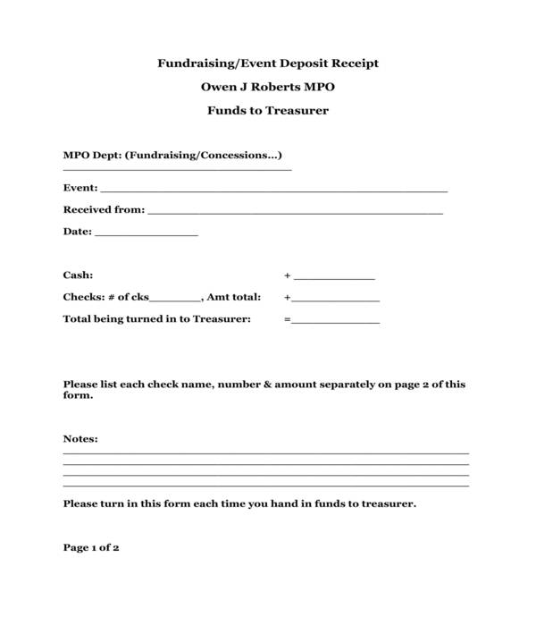 FREE 9+ Event Receipt Forms in PDF