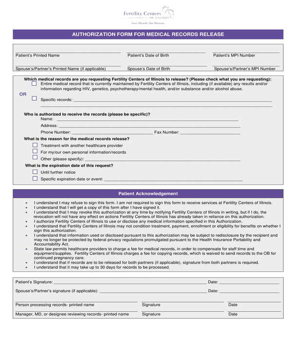 FREE 9+ Medical Records Authorization Forms in PDF | MS Word | Excel