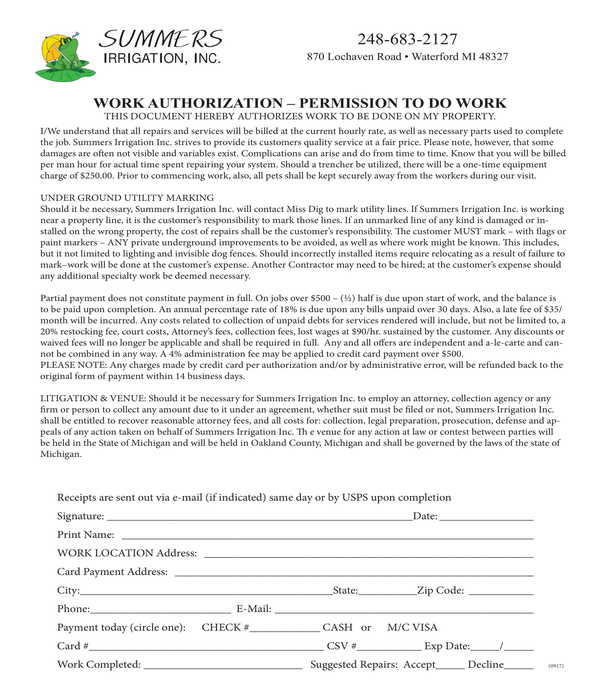 FREE 9+ Work Authorization Forms in PDF | MS Word