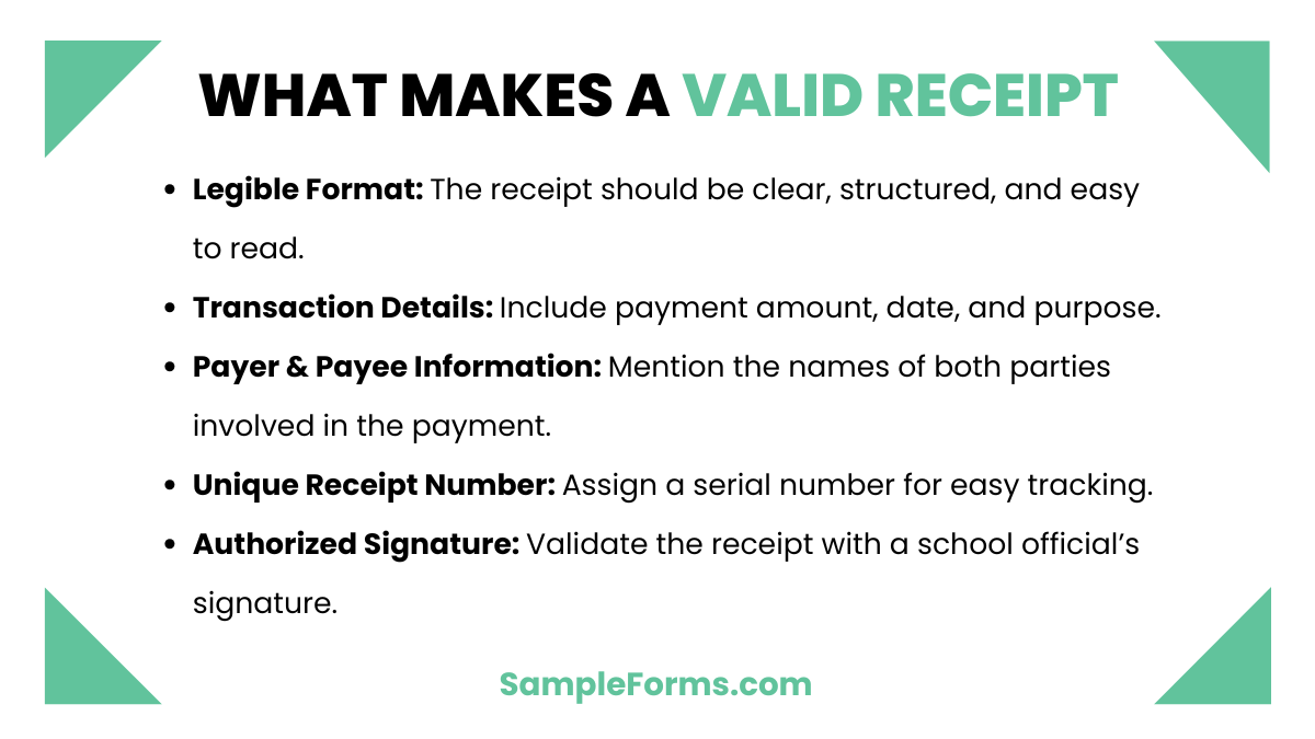 FREE 12+ School Receipt Form Samples, PDF, MS Word, Google Docs