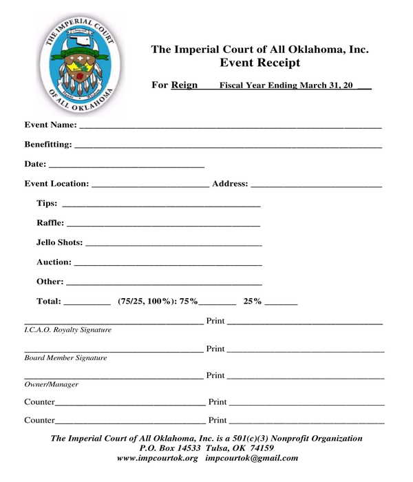 FREE 9+ Event Receipt Forms in PDF