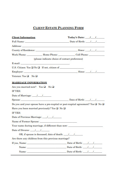 FREE 10+ Real Estate Client Information Form Samples, PDF, MS Word ...