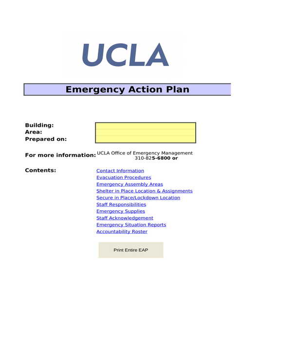 FREE 7+ Emergency Action Plan Forms in PDF | MS Word | Excel