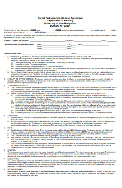FREE 9+ Apartment Lease Agreements in PDF | MS Word