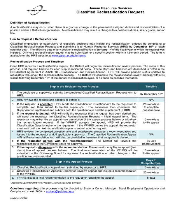 FREE 5+ HR Reclassification Application Forms in PDF | MS Word