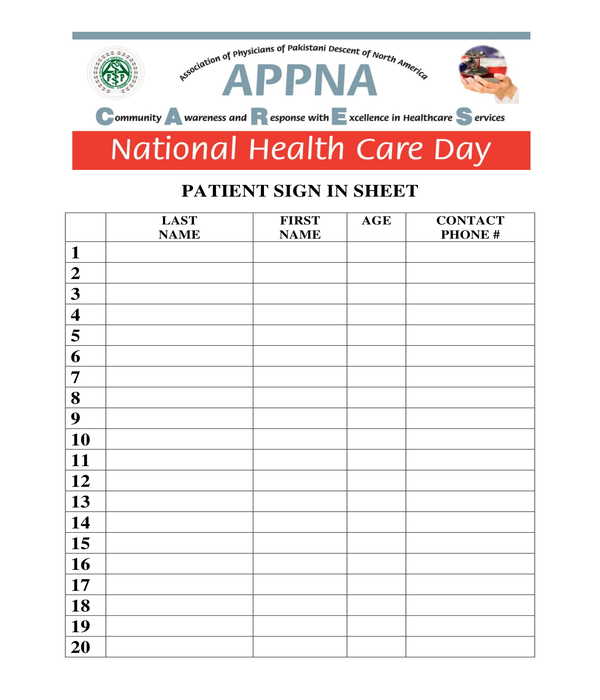 FREE 3+ Patient Sign In Sheets in PDF | MS Word