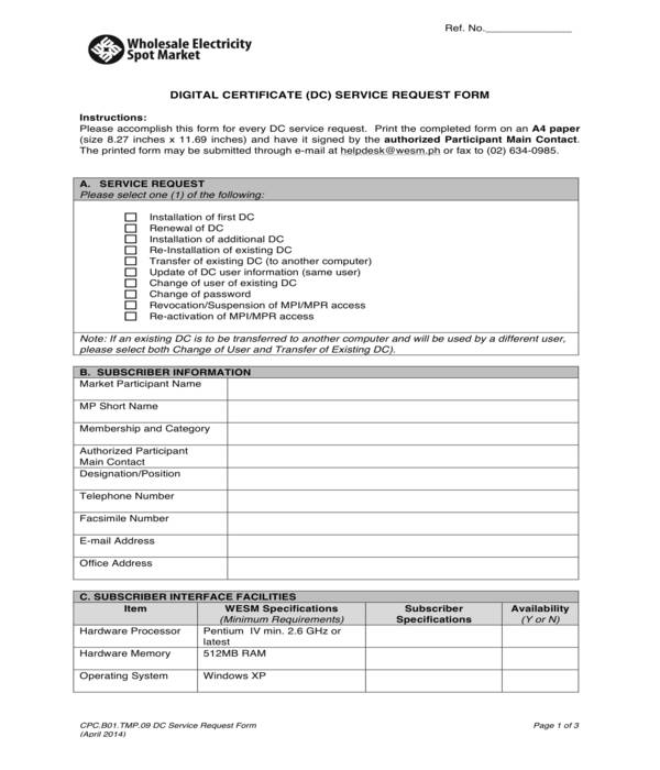 FREE 6+ IT Service Request Forms in PDF | MS Word