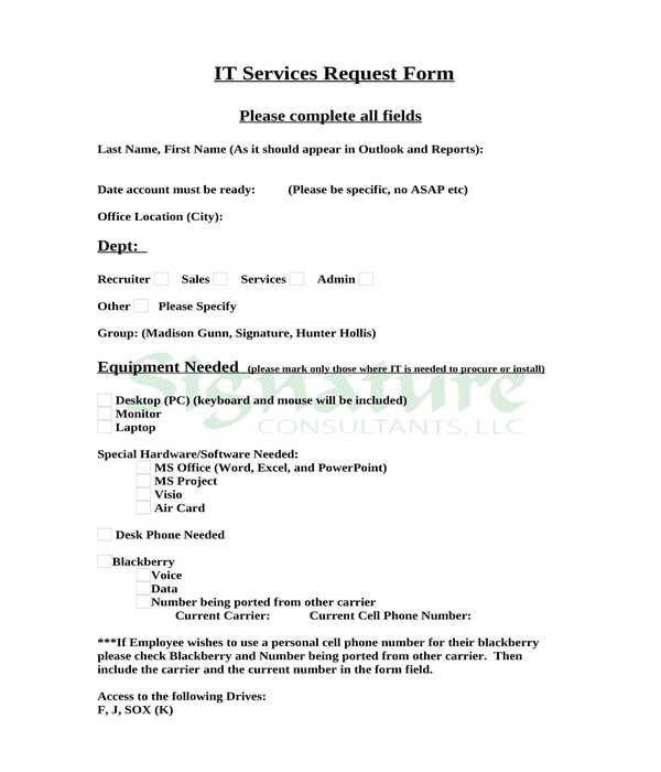 FREE 6+ IT Service Request Forms in PDF | MS Word