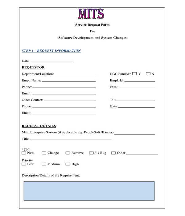 FREE 6+ IT Service Request Forms in PDF | MS Word