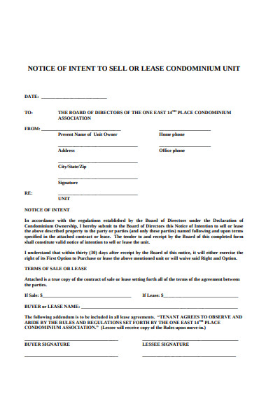 FREE 4+ Condominium Rental Sample or Forms in PDF | MS Word