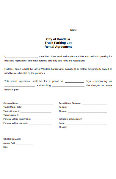 FREE 7+ Garage (Parking) Rental Agreement Forms in PDF | MS Word