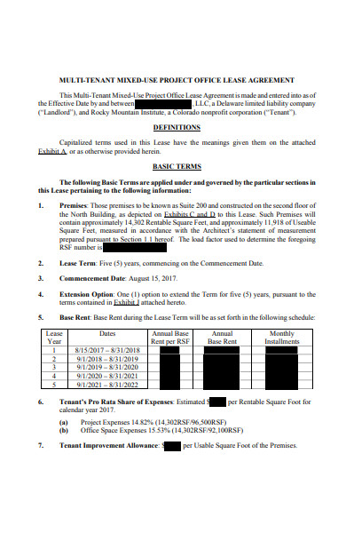 FREE 7+ Office Lease Agreement Forms in PDF | MS Word