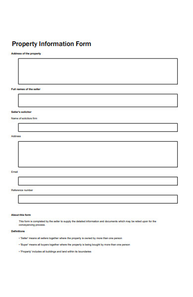 FREE 10+ Property Information Forms in PDF | MS Word | Excel