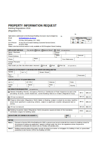 FREE 10+ Property Information Forms in PDF | MS Word | Excel