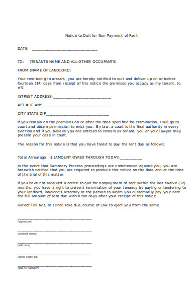 FREE 6+ Notice to Pay or Quit Forms in PDF | MS Word