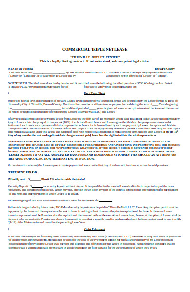 FREE 3+ Triple-Net (NNN) Lease Agreement Samples in PDF | MS Word