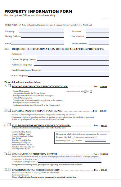 FREE 10+ Property Information Forms in PDF | MS Word | Excel
