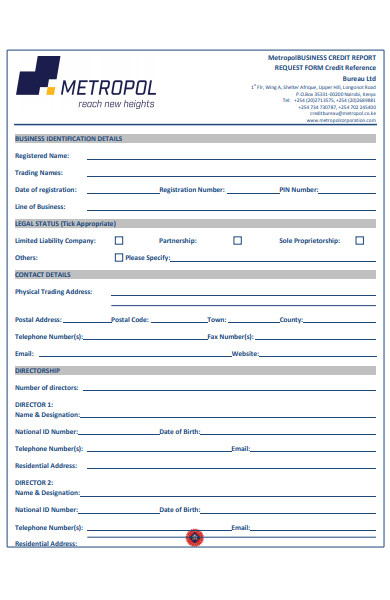FREE 5+ Business Credit Report Samples in PDF | MS Word