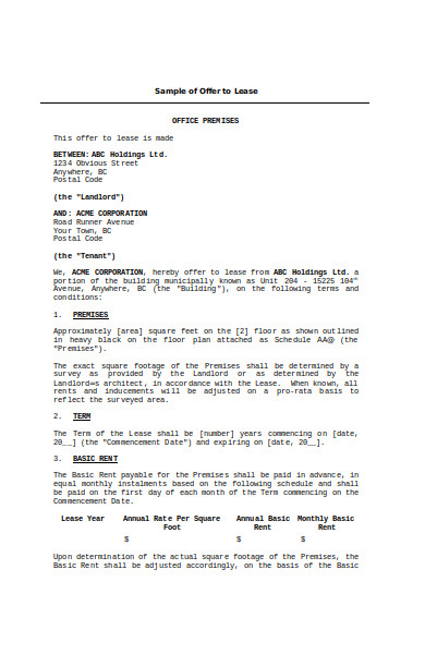 FREE 7+ Office Lease Agreement Forms in PDF | MS Word