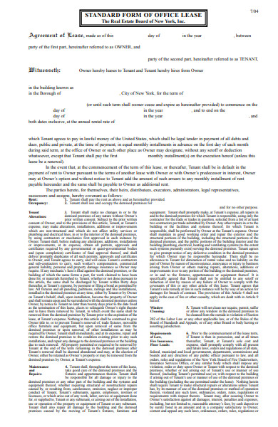 FREE 7+ Office Lease Agreement Forms in PDF | MS Word