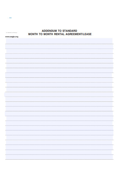 FREE 4+ Month-to-Month Lease Addendum Forms in PDF | MS Word