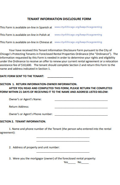FREE 5+ Tenant Disclosure Forms in PDF | MS Word