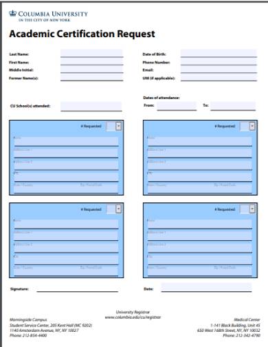 FREE 9+ Certification Request Forms in PDF | MS Word