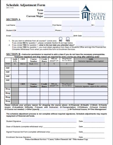 FREE 14+ Schedule Adjustment Forms in PDF | MS Word