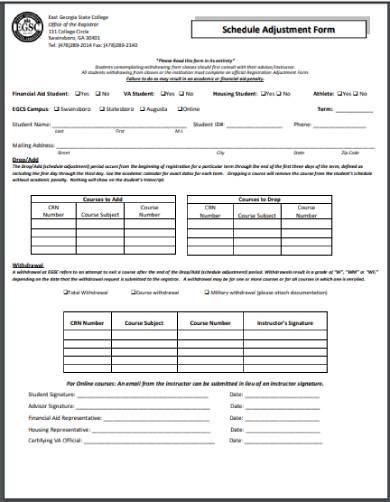 FREE 14+ Schedule Adjustment Forms in PDF | MS Word