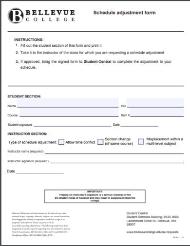 FREE 14+ Schedule Adjustment Forms in PDF | MS Word
