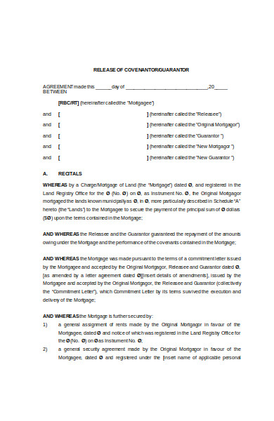 FREE 3+ Release of Personal Guarantee Forms in PDF | MS Word