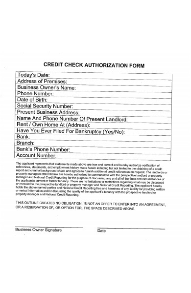FREE 4+ Business Credit Check Forms in PDF | MS Word
