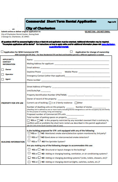 FREE 10+ Commercial Rental Application Sample Forms in PDF | MS Word