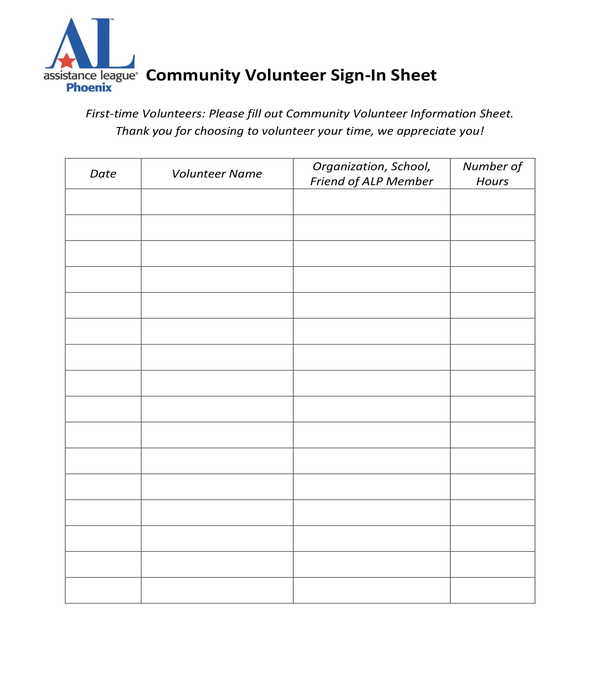 FREE 9+ Volunteer Sign On - Sign Off Sheet Forms in PDF | MS Word